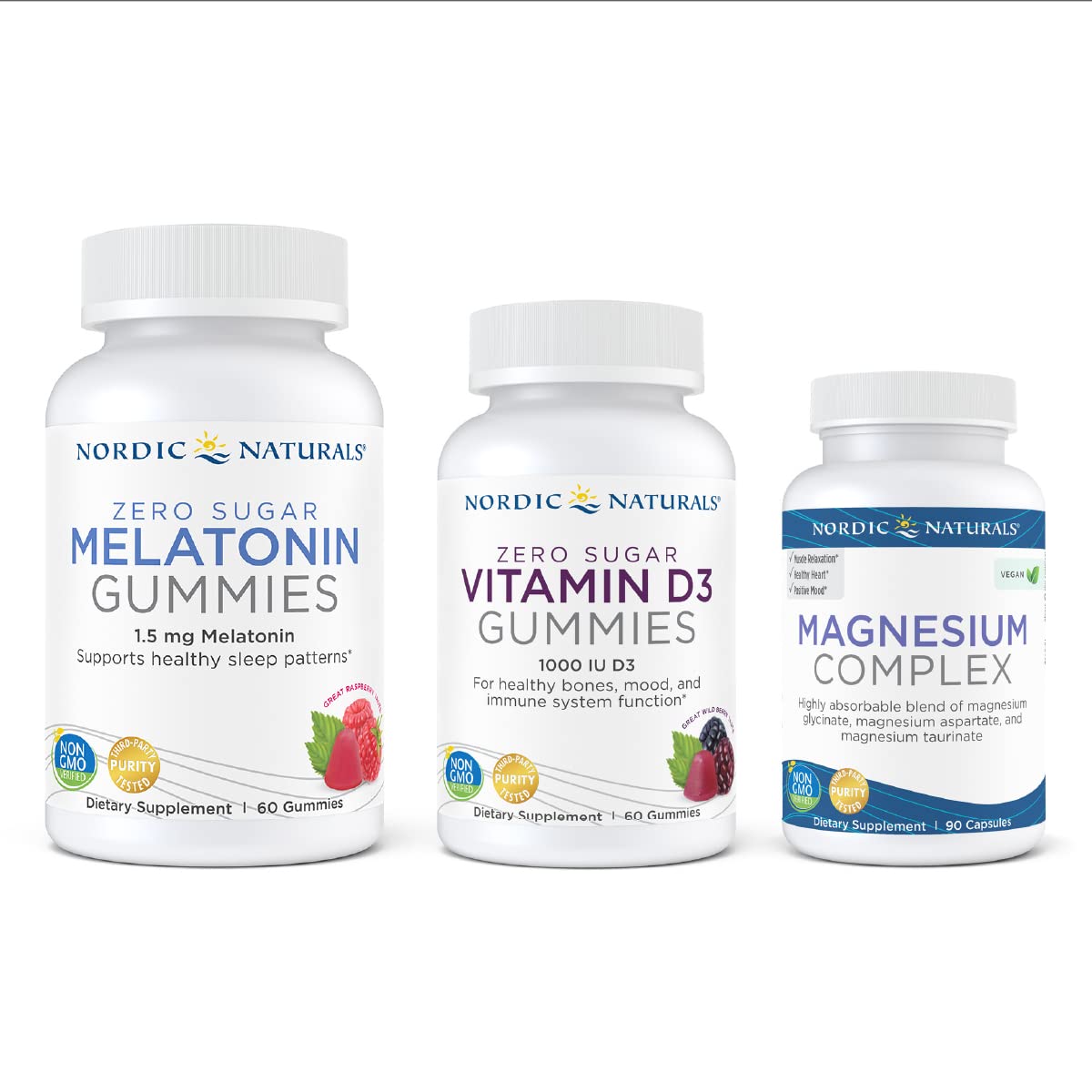 Nordic Naturals Better Sleep for Dad Starter Pack - Melatonin Gummies, Magnesium Complex, Zero Sugar Vitamin D3 Gummies