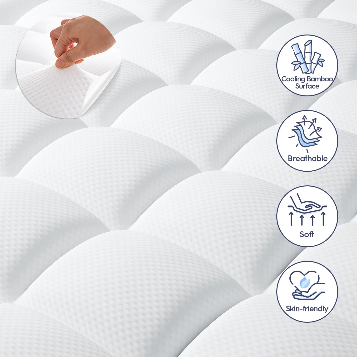 Dual Layer 3 Inch Memory Foam Mattress Topper Full, 2 Inch Cooling Gel Memory Foam Plus 1 Inch Down Alternative Pillowtop Mattress Pad with Cooling Cover, Soft Comfort Support