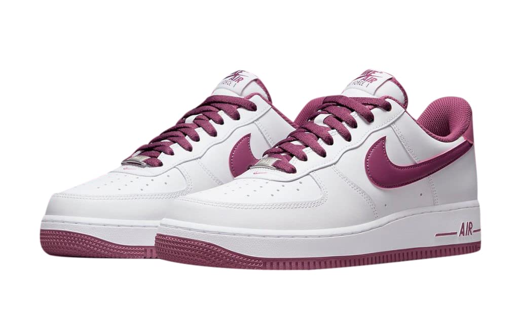 Nike Men's Air Force 1 '07 White/Light Bordeaux-White (DH7561 101) - 8.5
