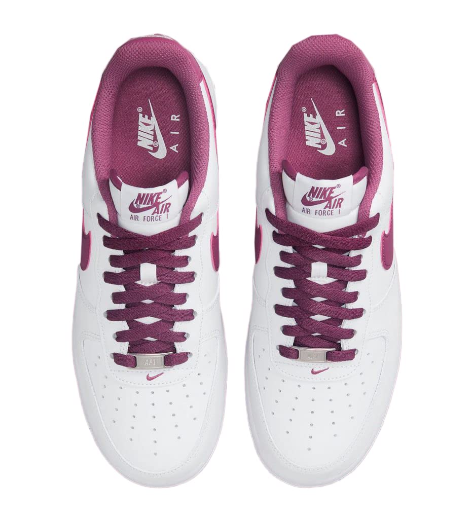 Nike Men's Air Force 1 '07 White/Light Bordeaux-White (DH7561 101) - 8.5