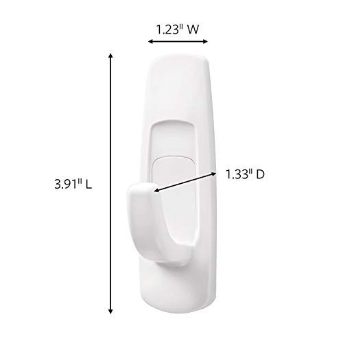 Command Large Utility Hooks, Damage Free Hanging Wall Hooks with Adhesive Strips, No Tools Wall Hooks for Hanging Decorations in Living Spaces, 7 White Hooks and 12 Command Strips