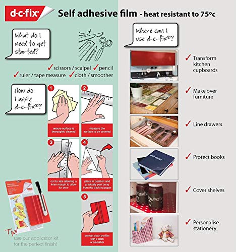d-c-fix 346-0411-2PKA Decorative SelfAdhesive Film, Calvados Wood, 17" x 78" Roll, 2-Pack with Applicator
