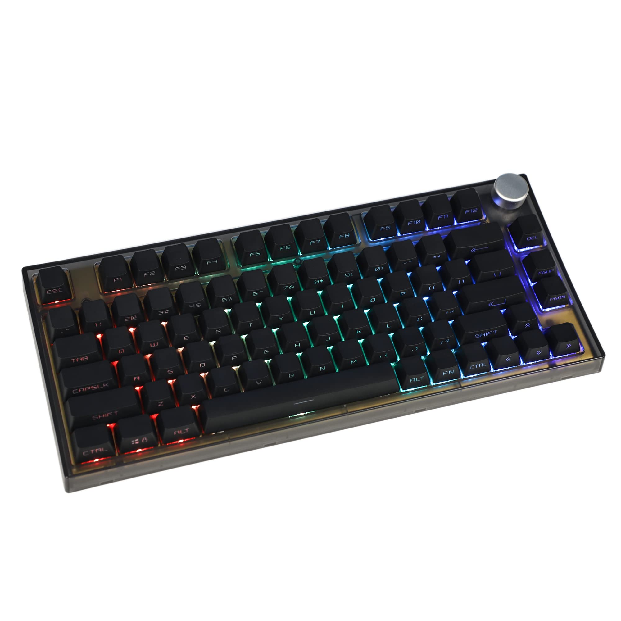 YMDK 133 Key Black White PBT Double Shot Side-lit Shine Through Backlit keycaps OEM Profile for MX Mechanical Keyboard 108 96 87 NJ80 KBD67 ID80 84 68 64 (133 Key Black)