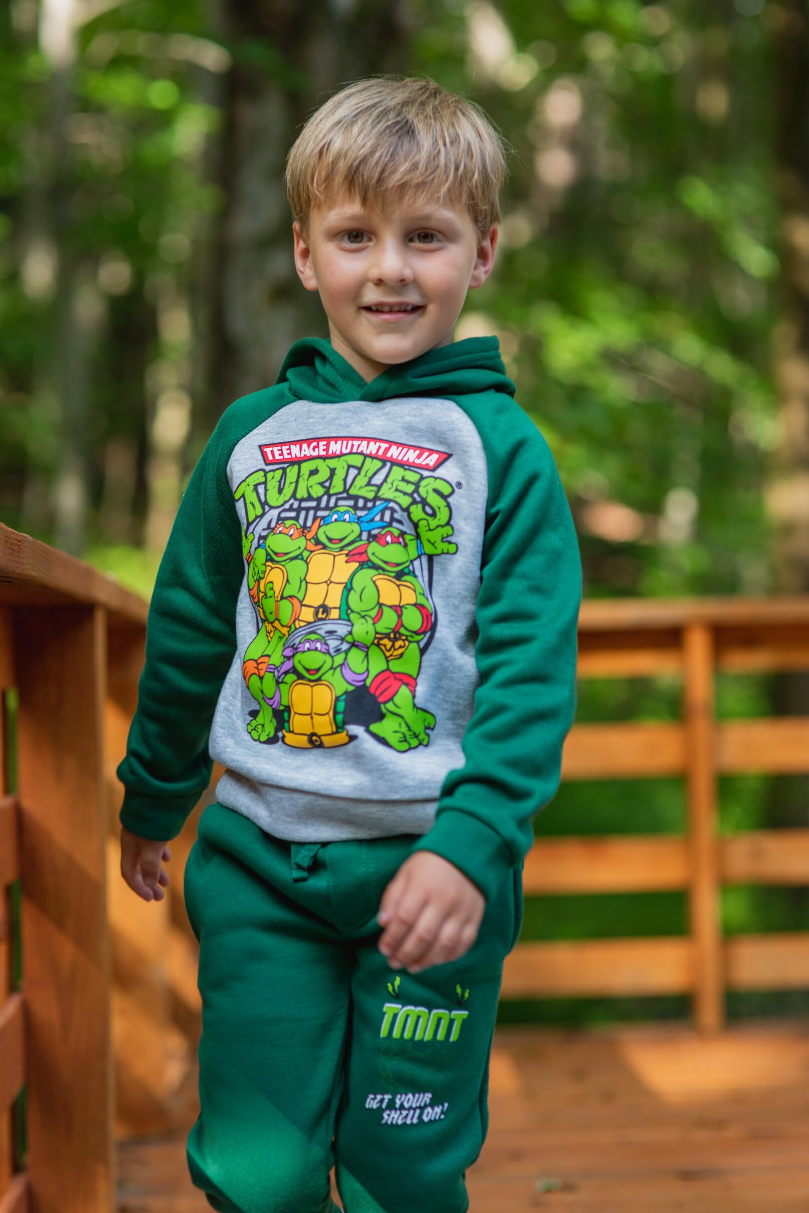 Teenage Mutant Ninja Turtles Michelangelo Raphael Leonardo Big Boys Fleece Pullover Hoodie Pants Gray/Green 14-16