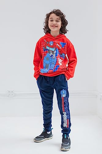 Transformers Optimus Prime Little Boys Fleece Pullover Hoodie Jogger Pants Red/Blue 7-8
