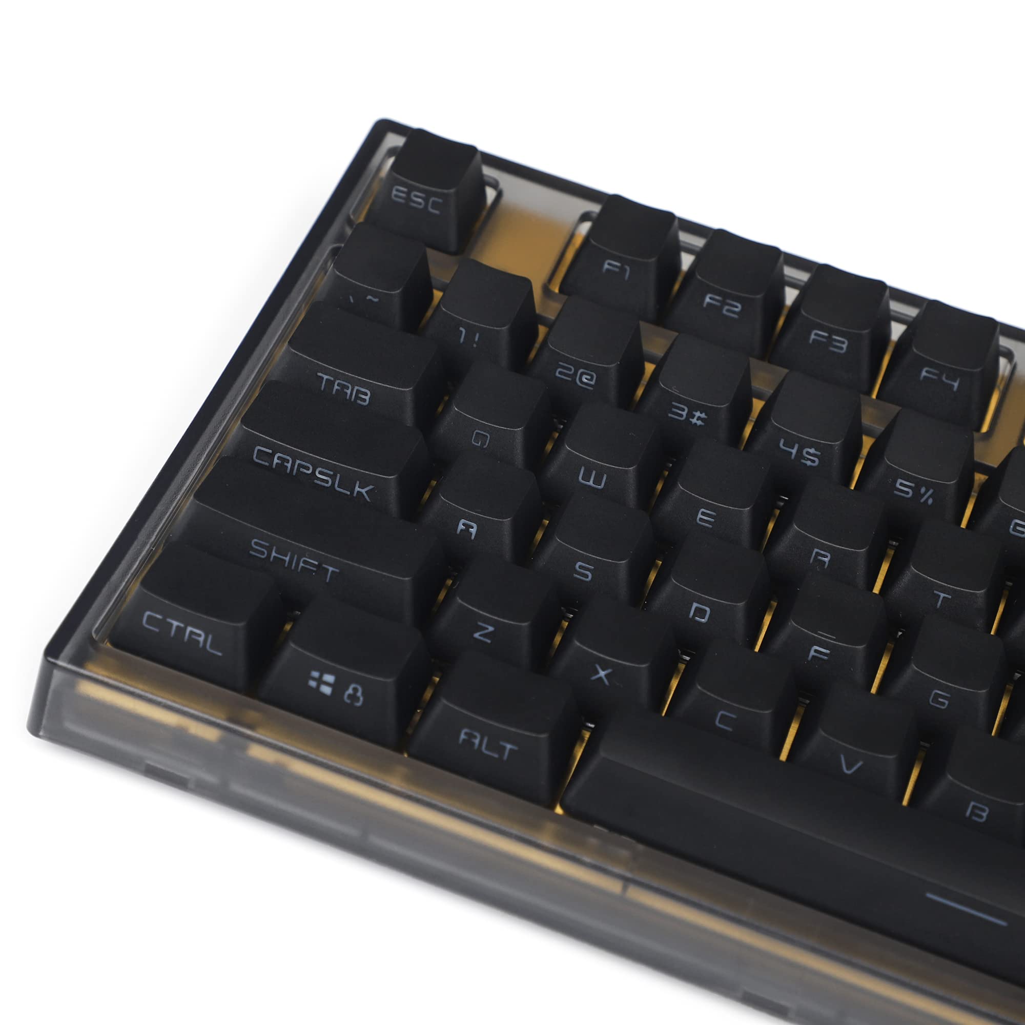 YMDK 133 Key Black White PBT Double Shot Side-lit Shine Through Backlit keycaps OEM Profile for MX Mechanical Keyboard 108 96 87 NJ80 KBD67 ID80 84 68 64 (133 Key Black)