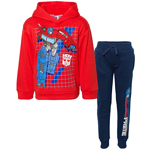 Transformers Optimus Prime Little Boys Fleece Pullover Hoodie Jogger Pants Red/Blue 7-8
