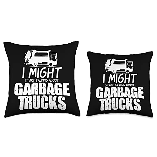 Garbage Truck Driver Joke Trucks Recycling Waste Bin RCV Throw Pillow