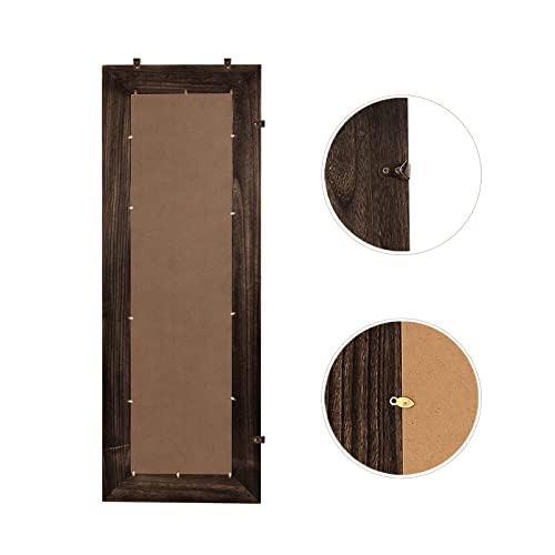 MAXYOYO Rustic Wood Floor Mirror Full Length, 47 x 16 Wall Mirror for Bathroom, Large Mirror Full Body Dressing Mirror for Living Room, Bedroom, Leaning Against Wall/Wall-Mounted Mirror