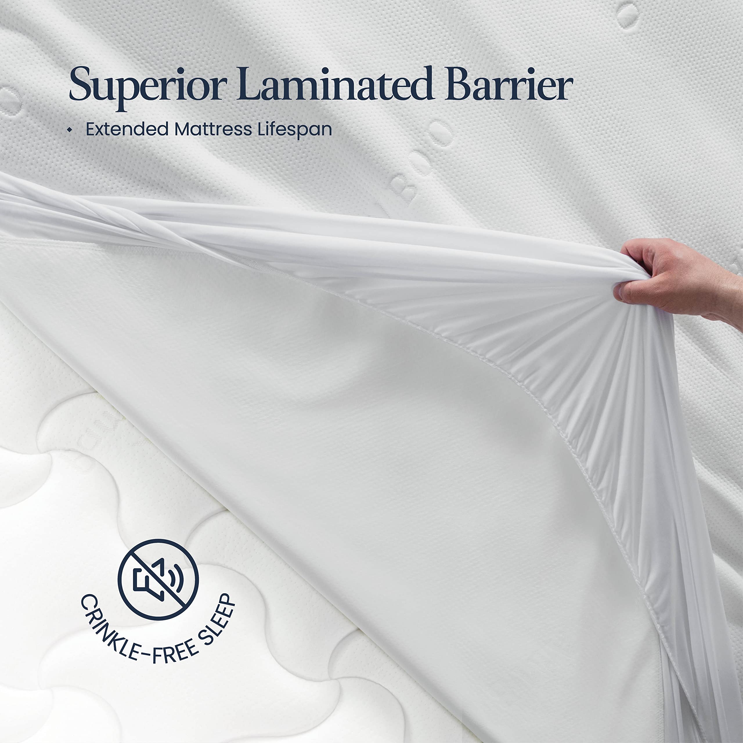 BELADOR Waterproof Mattress Protector King - 3D Air Fabric Bamboo Mattress Protector Breathable Mattress Cover, Noisless & Crinkle Free Sleep, Vinyl Free, Bed Cover, Snug Fit Deep Pocket