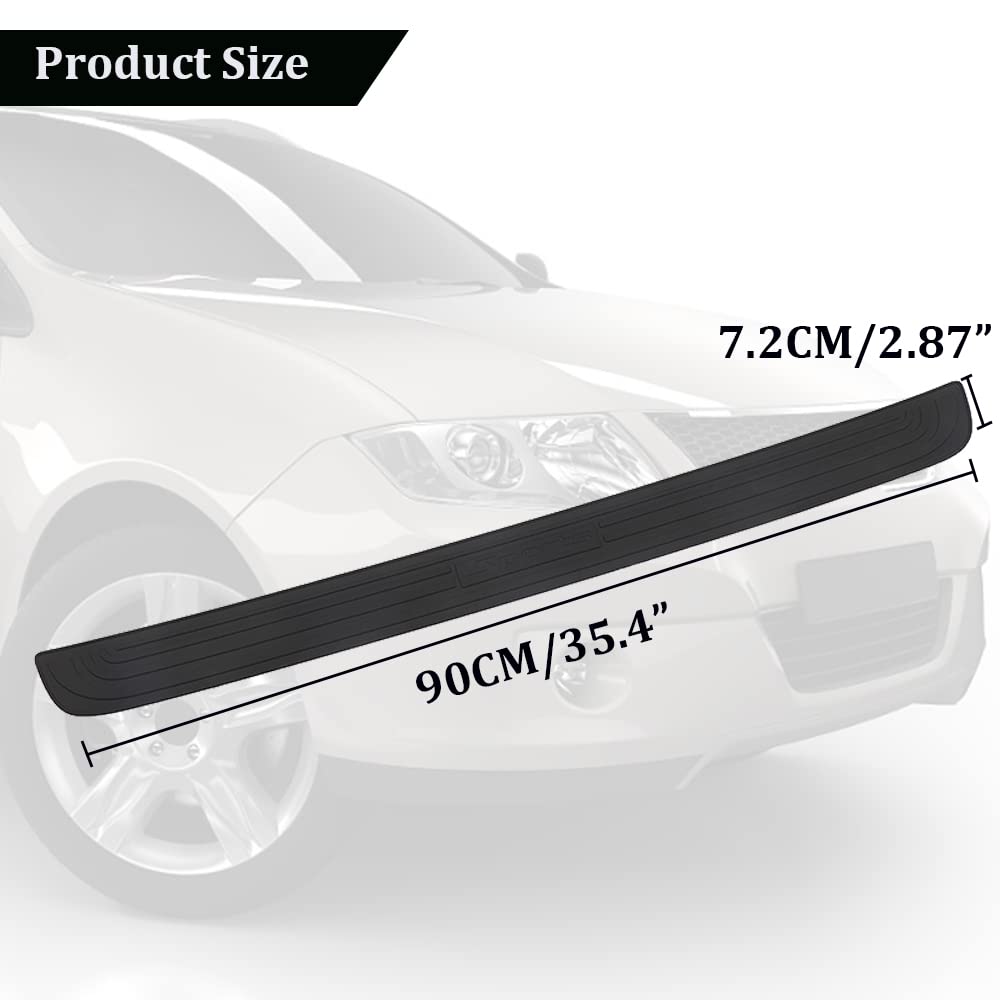 Pincuttee Rear Bumper Protector Guard for Car,Black Rubber Scratch,Resistant Trunk Door Entry Guards,Accessories Trim Cover,35.4"X2.87" for Most of Car&SUV(1 Pack,Black Sport)