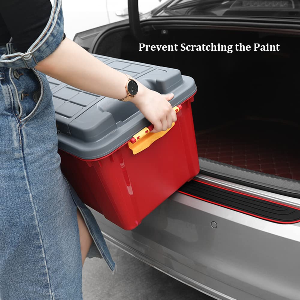 Pincuttee Rear Bumper Protector Guard for Car,Black Rubber Scratch,Resistant Trunk Door Entry Guards,Accessories Trim Cover,35.4"X2.87" for Most of Car&SUV(1 Pack,Black Sport)