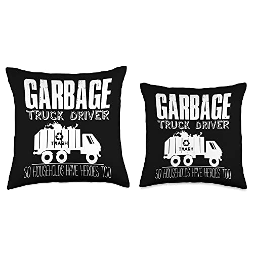 Garbage Truck Driver Joke Trucks Recycling Waste Bin RCV Throw Pillow