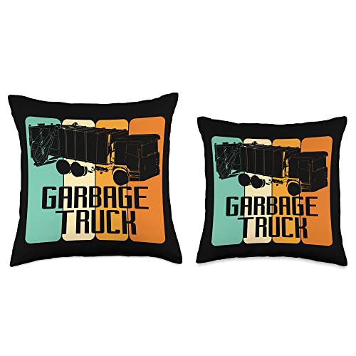 Vintage Garbage Truck Driver Trash Trucker Throw Pillow