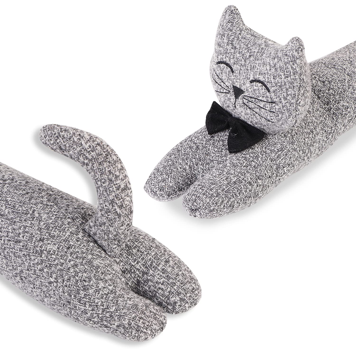 CERAYOU Cat Fabric Under Door Draft Stopper, 3LB Heavy Duty Decorative Soundproof Door Draft Blocker, 34 Inch Animal Energy Saving Draft Guard, Gentleman