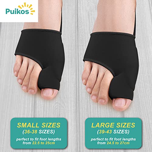 Puikos Bunion Splints Big Toe Straightener Bunion Relief Hallux Valgus Corrector Orthopedic Bunion Corrector Sleeves Splints Socks Woman Man for Flex Up Bunions Joint Hammer Toe (S/ 1Toe, black)