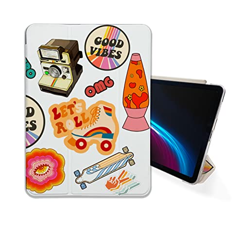 Cute Painted Vintage Retro Art case Compatible with iPad Mini Air Pro 7.9 8.3 9.7 10.2 10.9 11 12.9 inch Pattern Cover New 2022 2021 Trifold Stand 3 4 5 6 7 8 9 Generation 587 (11" Pro 1/2/3 gen)