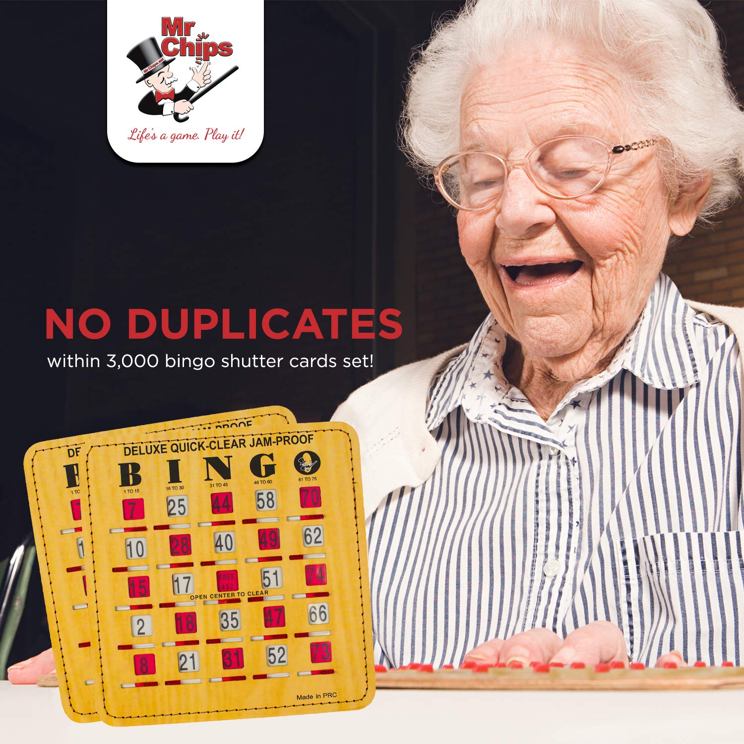 MR CHIPS Bingo Cage and Balls Set Plus 10 Quick Clear Cards