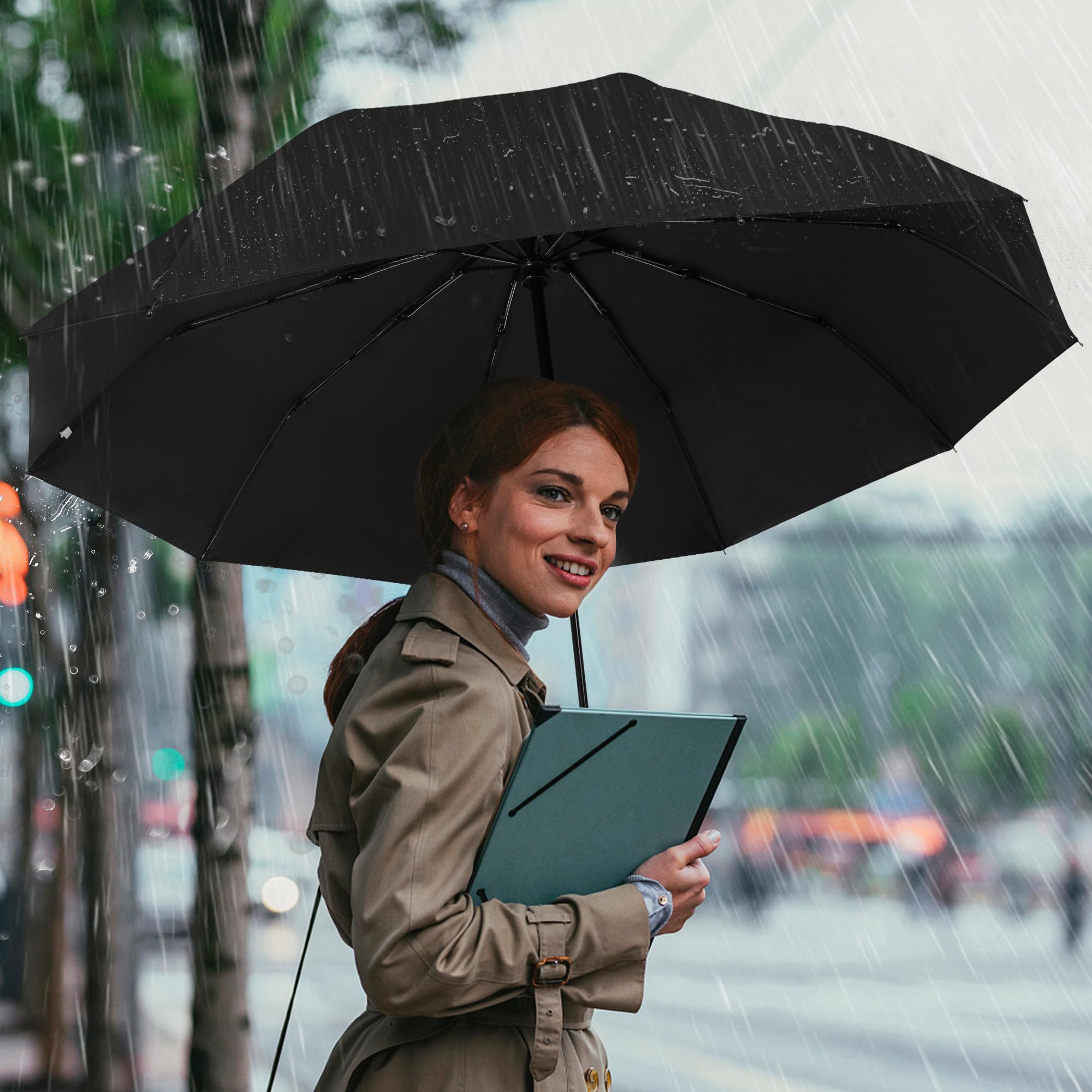 DOFOWOT UV Protection Umbrella for Rain Sun Umbrellas Windproof UPF 50+ UV Travel Umbrella Compact for Women Men