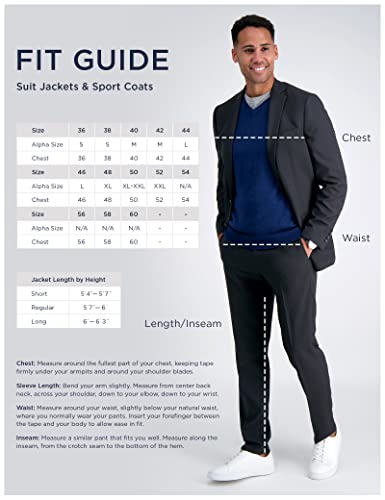 Haggar Men's Smart Wash Suit Separate Jacket, Black, 44 US