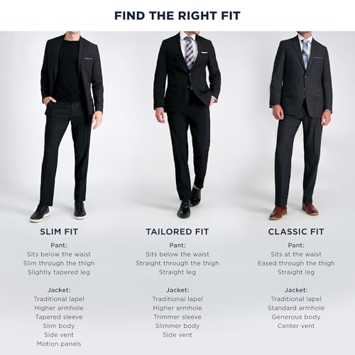 Haggar Men's Smart Wash Suit Separate Jacket, Black, 44 US