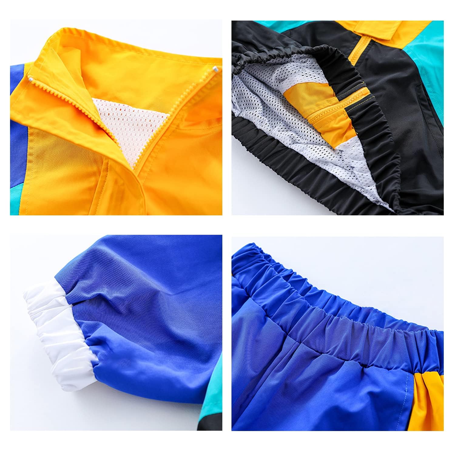 LOLANTA Boys' Girls' Color Block Jacket Track Pants Sets Dance Outfits Sportswear Unisex (6-7, blue)