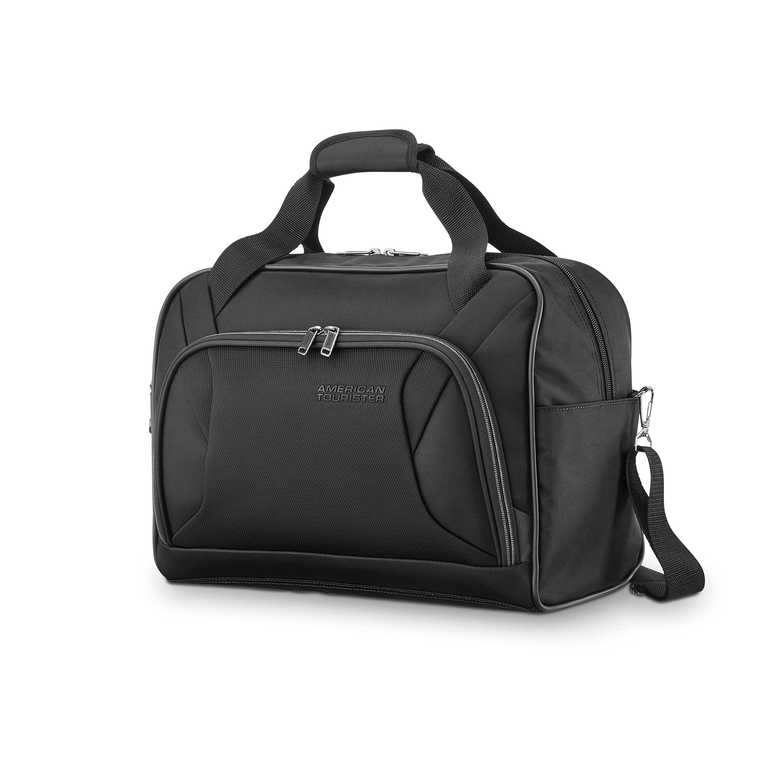 American Tourister Zoom Turbo Softside Expandable Spinner Wheel Luggage (Black, Boarding Bag)