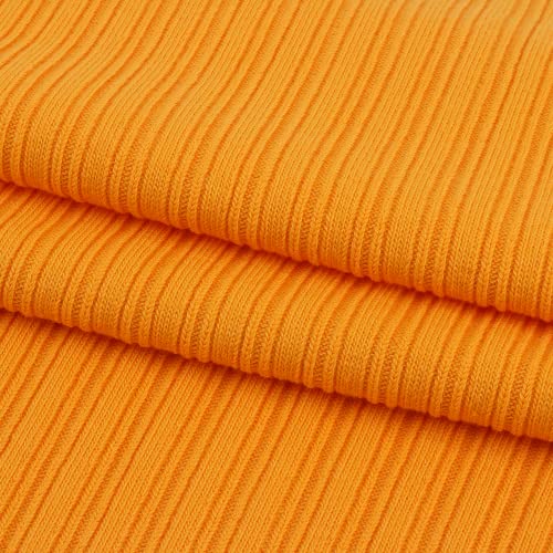 Fabric by The Yard for Sewing DIY,Solid Color Ribbed Stretch Knitted Fabric, Fashion Clothing Knitted Fabric(1 Yard (L) x 55" (W))