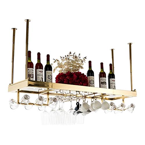 WXXGY Creative Wine Rack Hanging Glass Holder Hanging Goblet Holder Wine Glass Holder European Style Household Wine Rack/Rose Gold/120X35Cm
