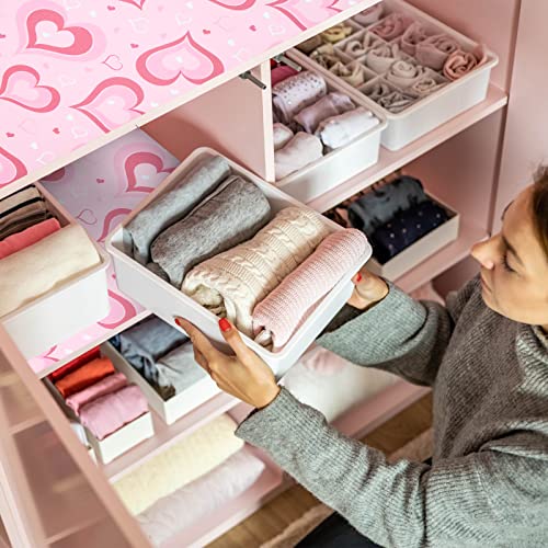 12 Sheets Valentine's Day Heart Drawer Liners for Dresser Scented Drawer Liners Drawer Paper Liner Non-Adhesive Scented Liners for Drawers Fragrant 15.7 x 22.8 in for Shelf Closet Bedroom