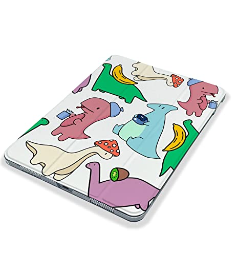 Cute Dino Kid Colorful case Compatible with iPad Mini Air Pro 7.9 8.3 9.7 10.2 10.9 11 12.9 inch Pattern Cover New 2022 2021 Trifold Stand 3 4 5 6 7 8 9 Generation 563 (12.9 Pro 3/4/5 gen)