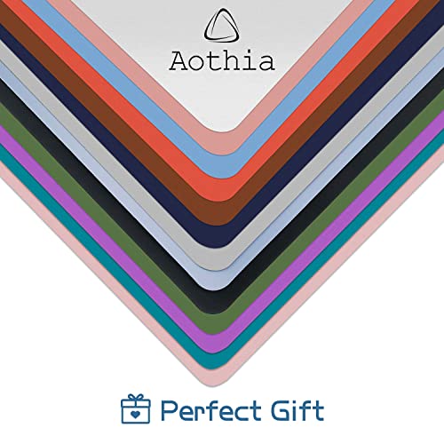 Aothia Office Desk Pad, 31.5" x 15.7" Large Mouse Pads, Cork and PU Leather Dual-Sided Laptop Desk Protector, Writing Pad, Easy to Clean, Waterproof for Office Work/Home/Decor (Deep Green)