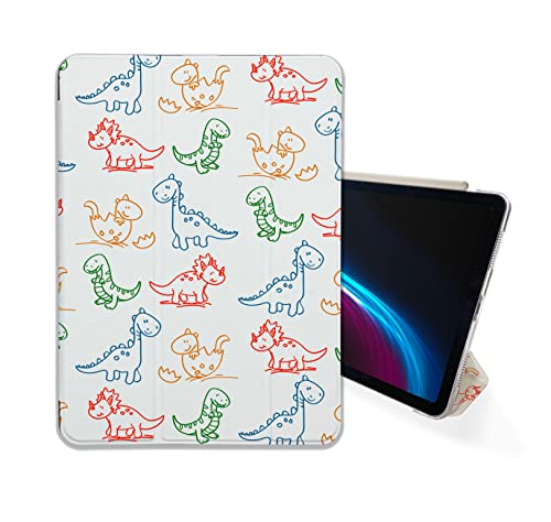 Dino Kid Cute Baby Dinosaur case Compatible with iPad Mini Air Pro 7.9 8.3 9.7 10.2 10.9 11 12.9 inch Pattern Cover New 2022 2021 Trifold Stand 3 4 5 6 7 8 9 Generation 553 (12.9 Pro 3/4/5 gen)