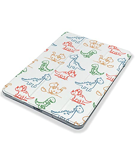 Dino Kid Cute Baby Dinosaur case Compatible with iPad Mini Air Pro 7.9 8.3 9.7 10.2 10.9 11 12.9 inch Pattern Cover New 2022 2021 Trifold Stand 3 4 5 6 7 8 9 Generation 553 (12.9 Pro 3/4/5 gen)