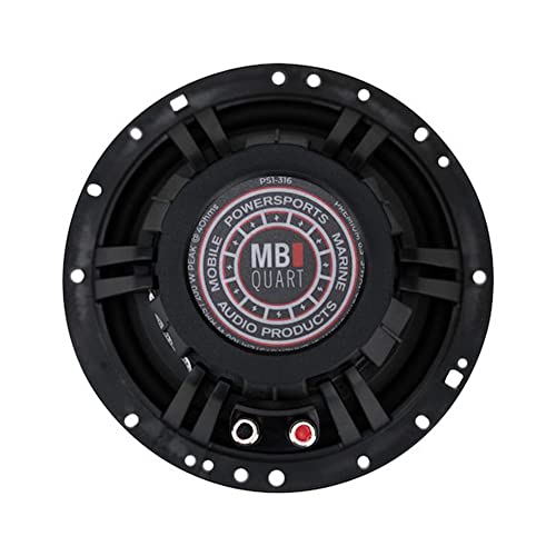 MB Quart PS1-316 Premium 6.5 Inch 400 Watt 4 Ohms 3 Way Component Network Control Mobile Speaker Car Audio Systems, Grills Included, Black (2 Pack)