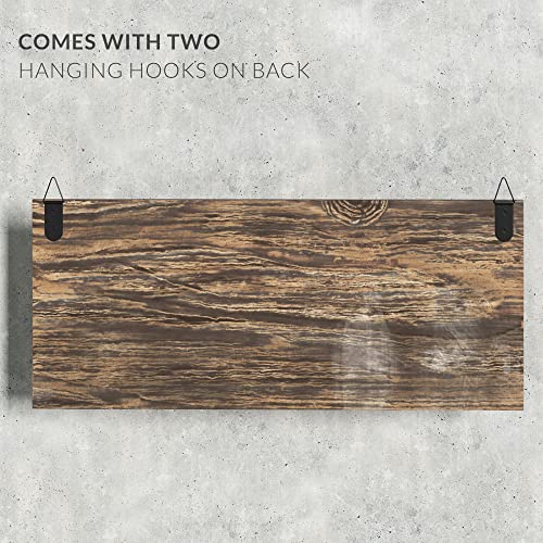 Barnyard Designs Wall Mounted Wine Rack - Bottle and Glass Holder - Hanging Wood and Metal Wine Rack Wall Mount for Bar and Kitchen Decor, 20.5" x 8.75"