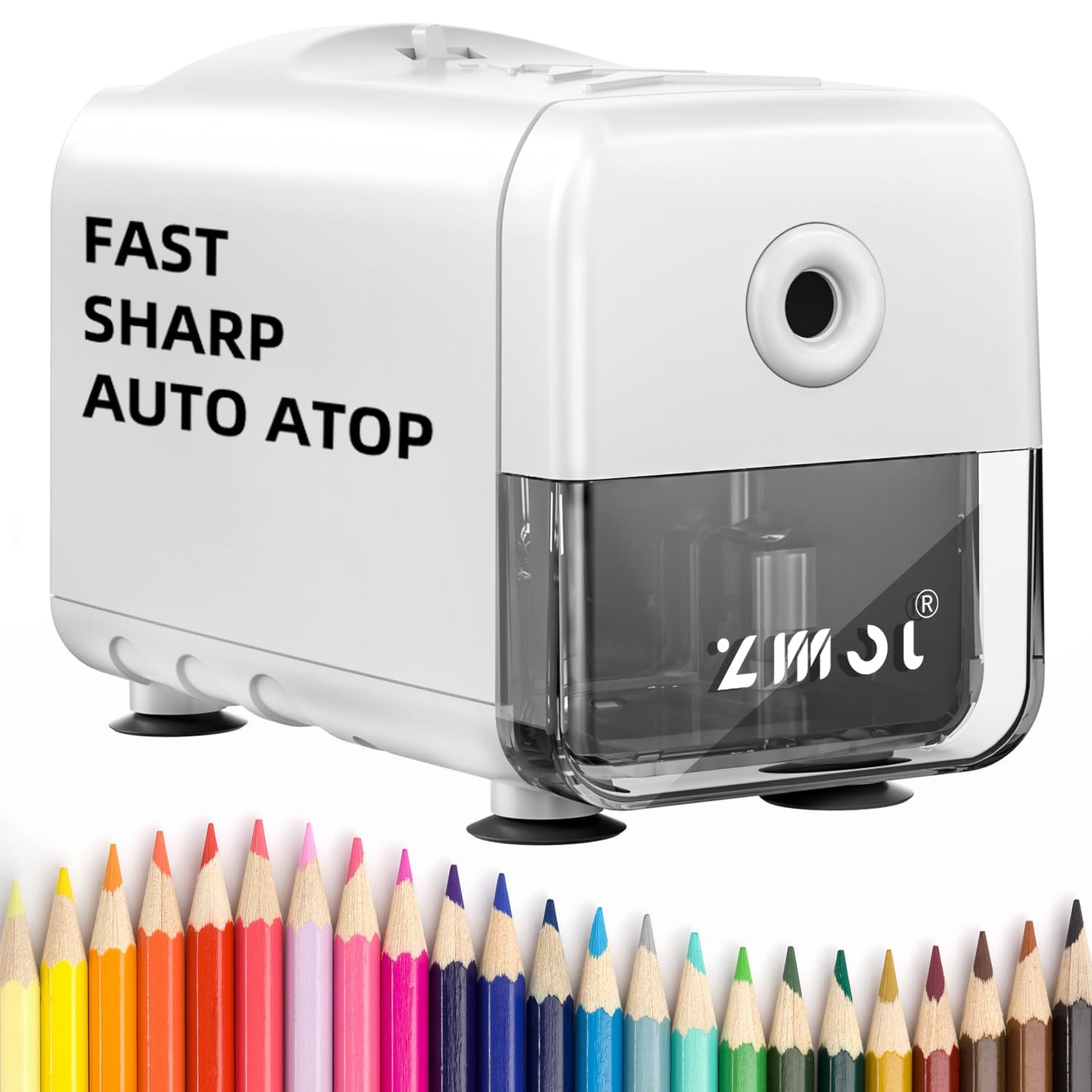Zmol Electric Pencil Sharpener, Heavy Duty Classroom Pencil Sharpeners, UL Listed Professional Pencil Sharpener for 6-8 mm No. 2/Colored Pencils with Stronger Spiral Blade, School Pencil Sharpeners.