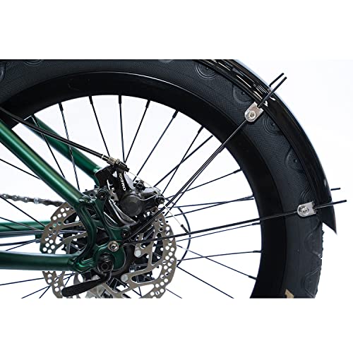 RITEWAY Bicycle Fender, Double Stay Cloth Bike Full Fender, Mud Flap, Front and Rear Set, for 20 Inches (ETRTO406/451), Width 2.4 inches (60 mm), Gloss Black