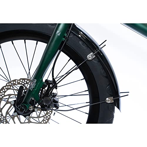 RITEWAY Bicycle Fender, Double Stay Cloth Bike Full Fender, Mud Flap, Front and Rear Set, for 20 Inches (ETRTO406/451), Width 2.4 inches (60 mm), Gloss Black