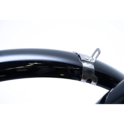 RITEWAY Bicycle Fender, Double Stay Cloth Bike Full Fender, Mud Flap, Front and Rear Set, for 20 Inches (ETRTO406/451), Width 2.4 inches (60 mm), Gloss Black