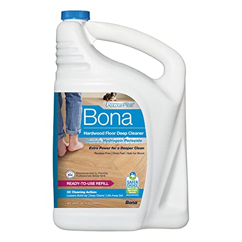 Bona PowerPlus Hardwood Floor Deep Cleaner Refill, Oxygenated Formula, 128 Fl Oz