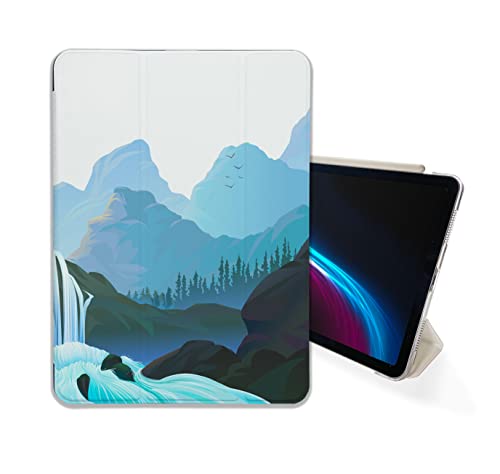 Forest Landscape Waterfall case Compatible with iPad Mini Air Pro 7.9 8.3 9.7 10.2 10.9 11 12.9 inch Pattern Cover New 2022 2021 Trifold Stand 3 4 5 6 7 8 9 Generation 518 (12.9 Pro 3/4/5 gen)