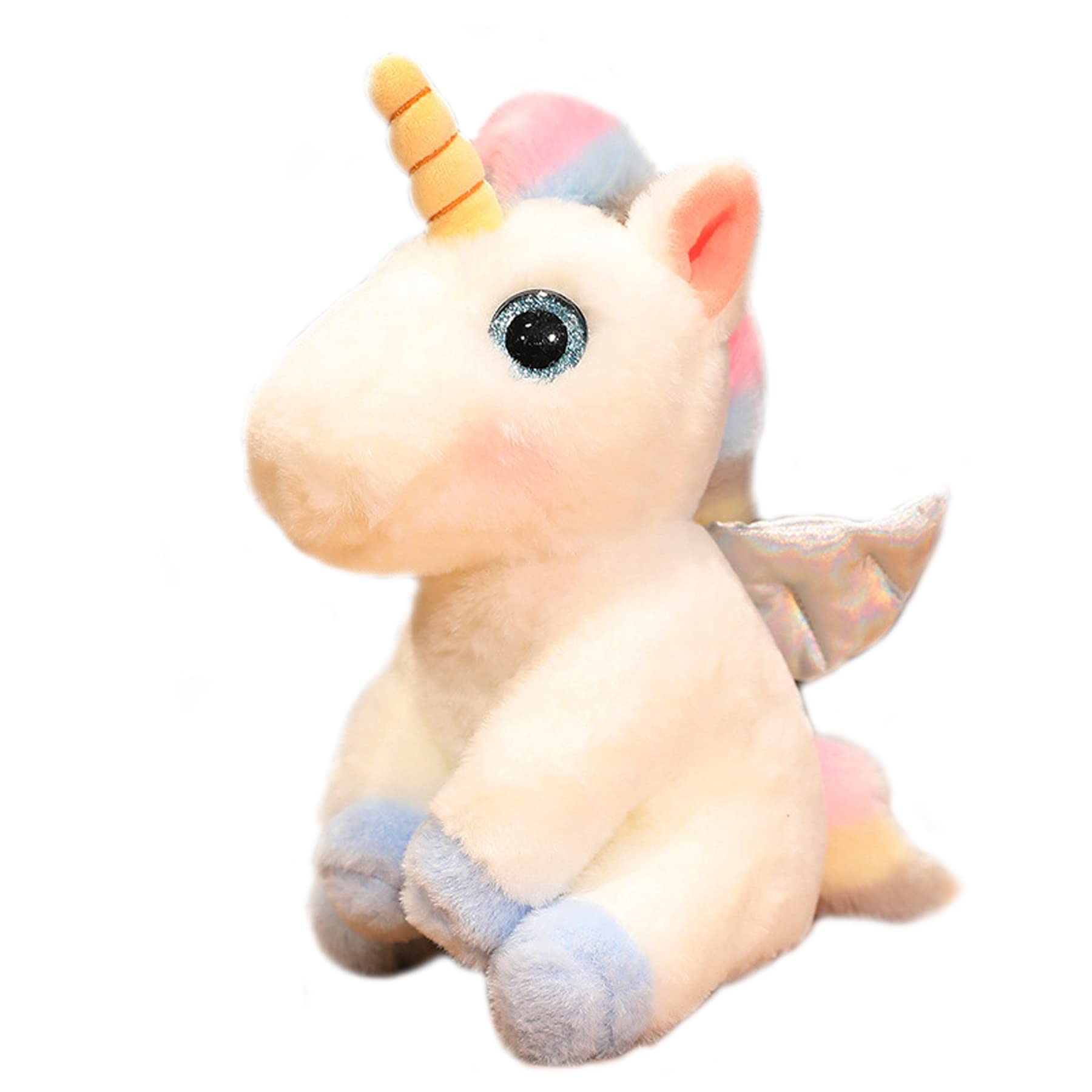 Ruzucoda Plush Unicorn Stuffed Animals with Wings Furry Plushies Unicorns Toys Dolls Decorations 10 Inches (Blue)
