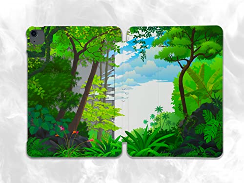 Cute Painted Forest Nature Landscape case Compatible with iPad Mini Air Pro 7.9 8.3 9.7 10.2 10.9 11 12.9 inch Pattern Cover New 2022 2021 Trifold Stand 3 4 5 6 7 8 9 Generation 517 (10.9" Air 4)