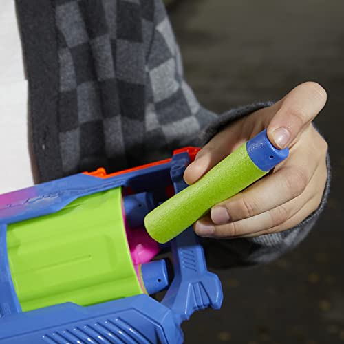 Nerf Mega CycloneShock Toy Blaster, Cybershock Color Style, 6-Dart Drum, 6 AccuStrike Mega Darts, Easy Priming (Amazon Exclusive)