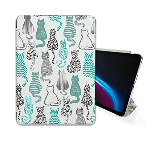 Cute Cat Silhouette Kitten case Compatible with iPad Mini Air Pro 7.9 8.3 9.7 10.2 10.9 11 12.9 inch Pattern Cover New 2022 2021 Trifold Stand 3 4 5 6 7 8 9 Generation 473 (12.9 Pro 3/4/5 gen)