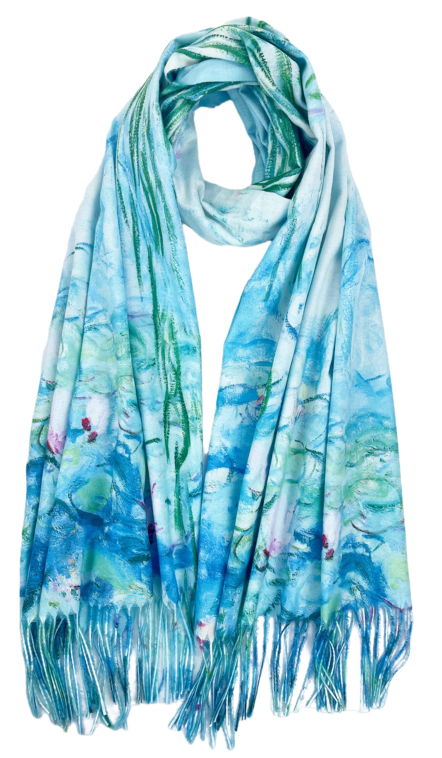 VIUJUH Soft Cashmere Feel Scarf Elegant Large Winter Warm Scarves Shawl Wrap Gifts Monet Klimt Van Gogh's Art Printed