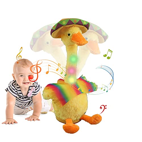 tapolexng Baby Musical Duck Toy Dancing Singing Imitating Duck Toy for Girl and Boy Repeating What You Say Toddlers Infant Music Funny Clothes Dance Duck Toys for Babies
