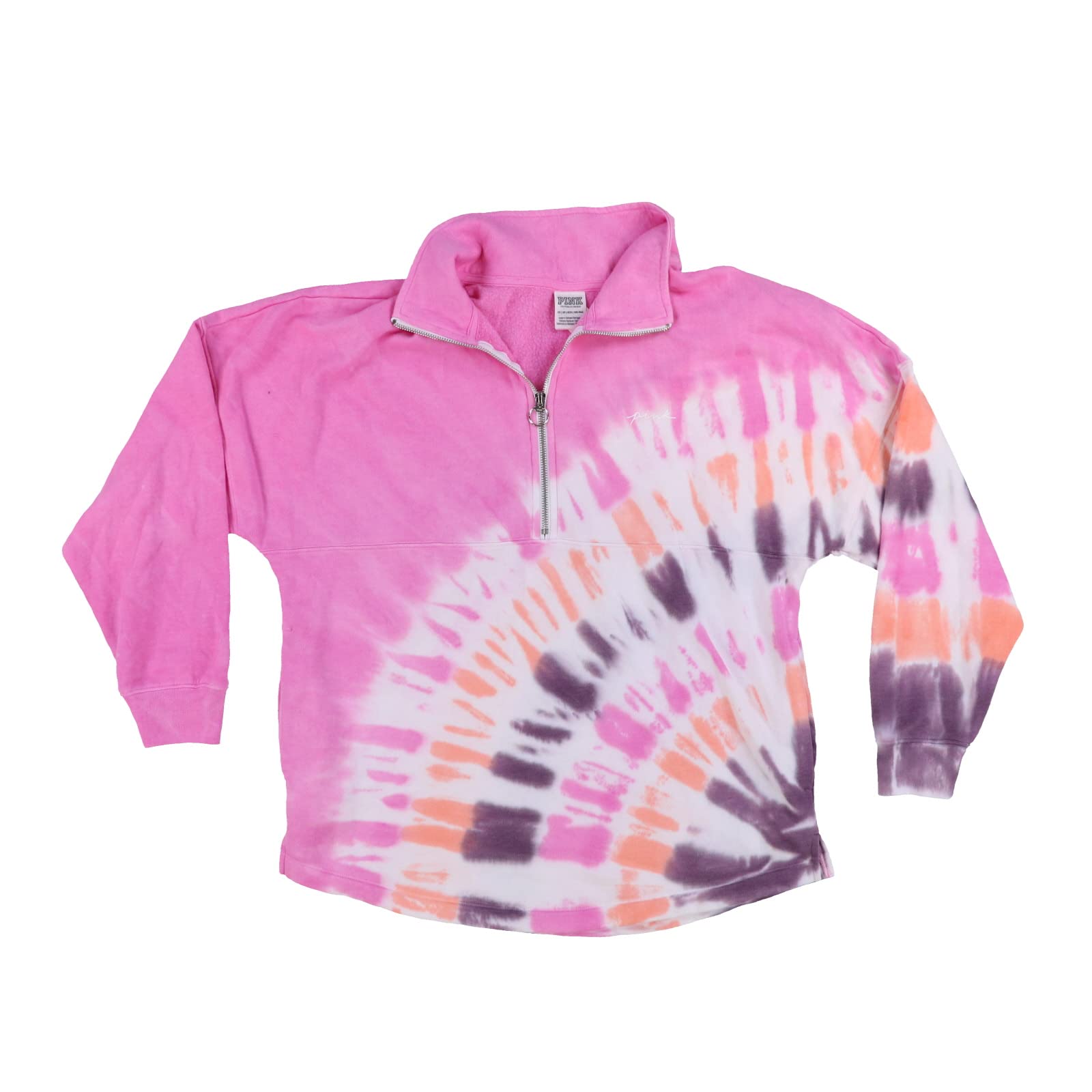 Victoria's Secret Half Zip Tie Dye Sweatshirt (XL, Pink)