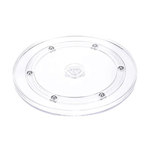 MECCANIXITY 7inch Rotating Swivel Stand with Steel Ball Bearings Lazy Susan Base Turntable for Kitchen Corner Cabinets, Clear